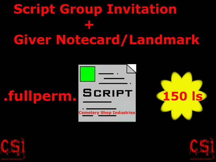 Second Life Marketplace - Script Group Invitation+Giver Notecard/Landmark(box)